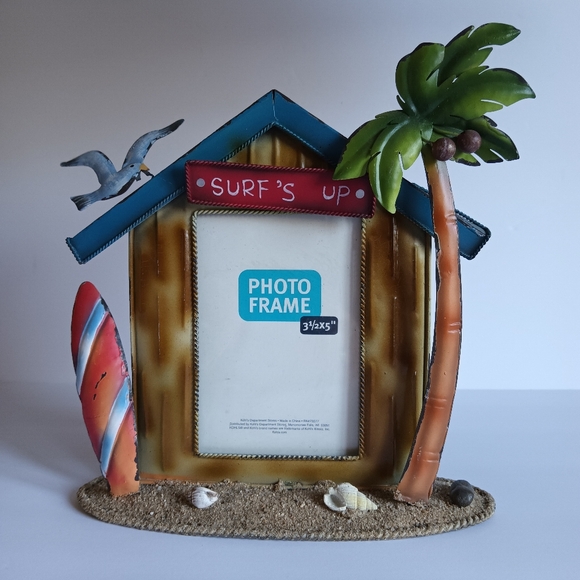Unbranded | Accents | Vintage Surfs Up Metal Photo Frame Surf Shack ...